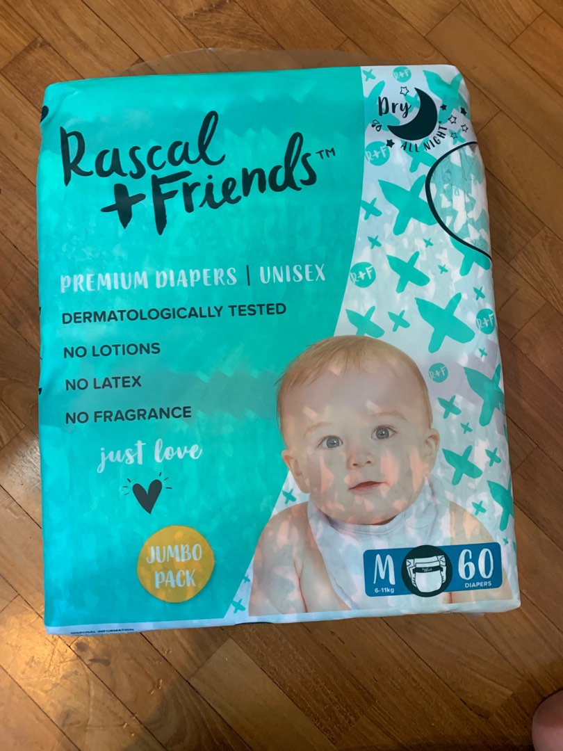 Rascal & Friends Premium Diapers (M), Babies & Kids, Bathing & Changing ...