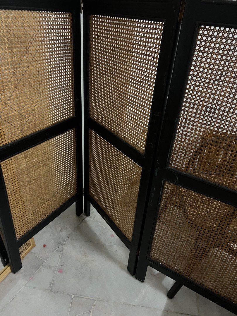 Rattan room divider partition deco, Furniture & Home Living, Home Decor ...