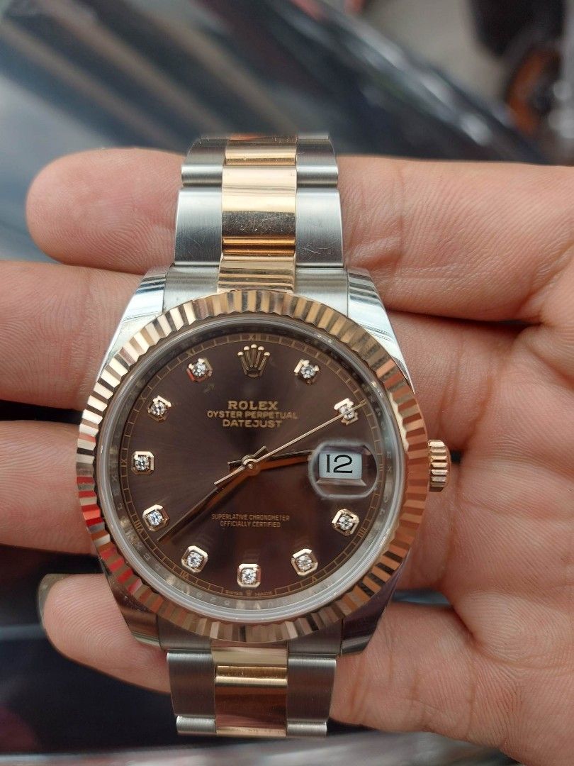 rolex datejust 41 Chocolate Dial, Luxury, Watches on Carousell