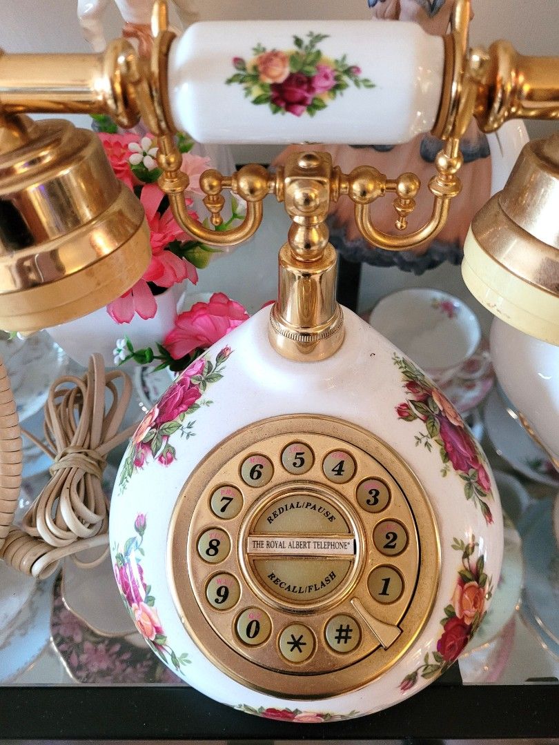 Royal Albert Country Rose Telephone, Hobbies & Toys, Memorabilia ...