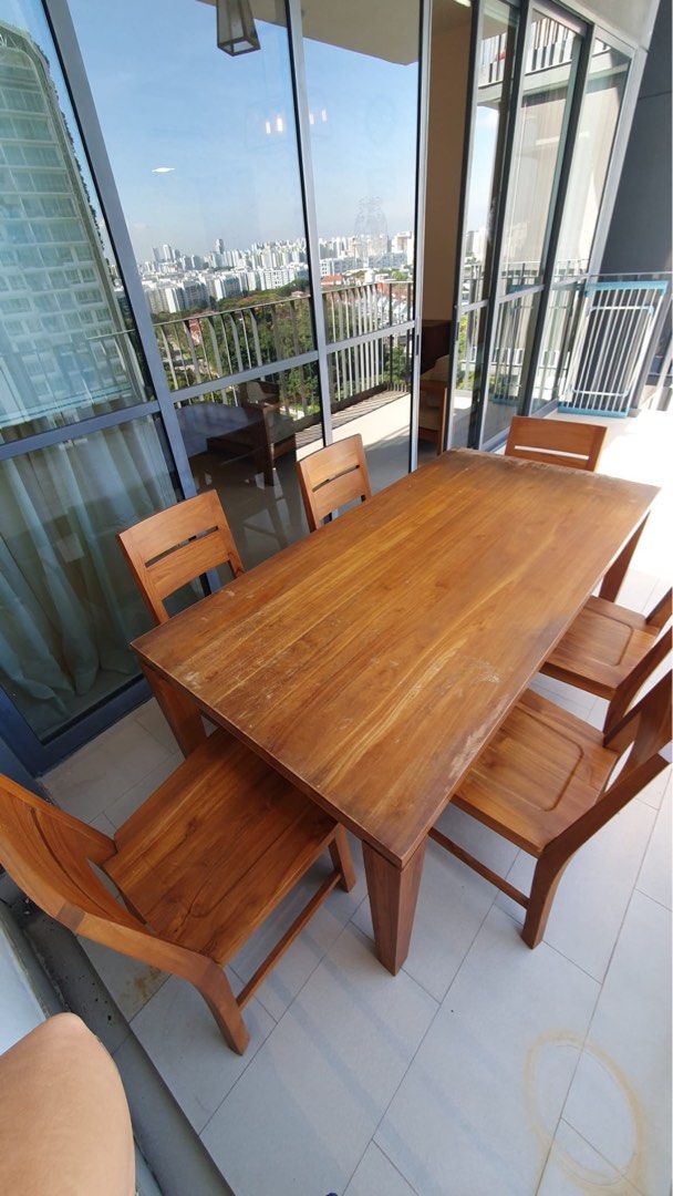 *NEGO* Scanteak 180cm Float Dining Table, Furniture & Home Living, Furniture, Tables & Sets on ...