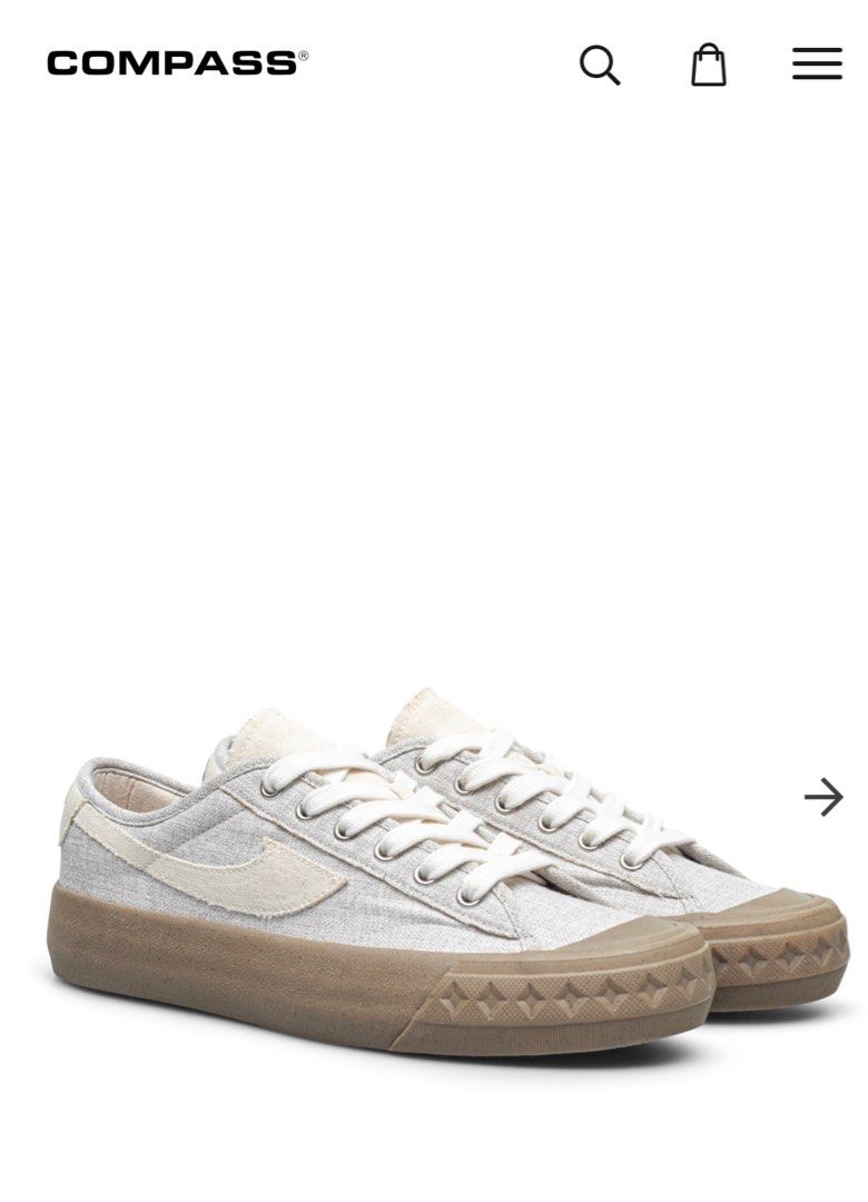 Sepatu Compass Linen Low Sand, Women's Fashion, Footwear, Sneakers on ...