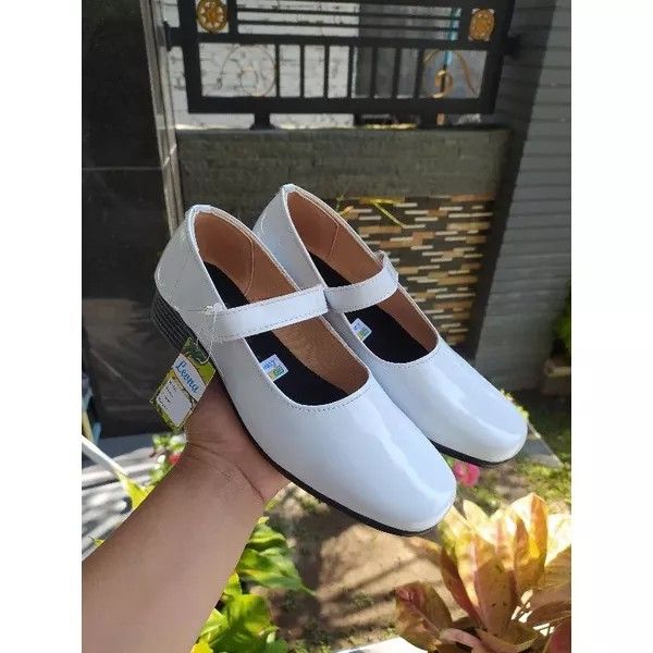 Sepatu pantofel lolita putih cewek wanita paskibra mary jane shoes ...