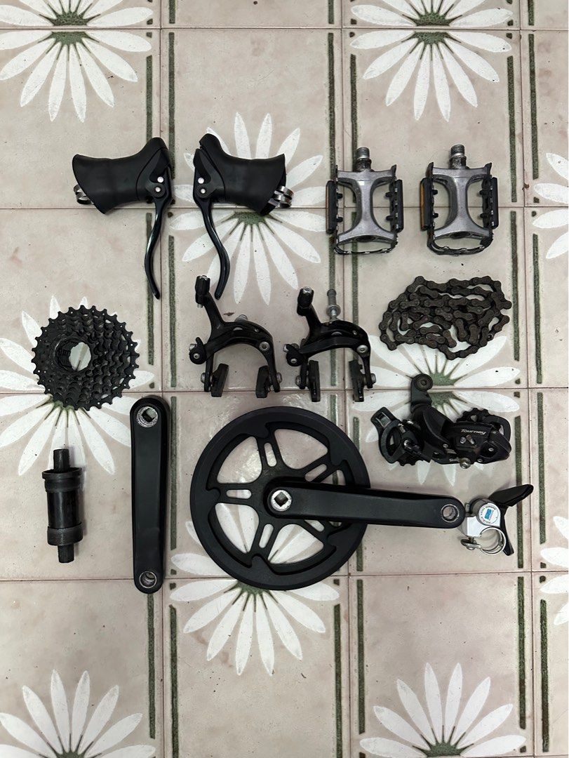 Shimano Tourney 7 speed groupset road bike drop bar version full set ...