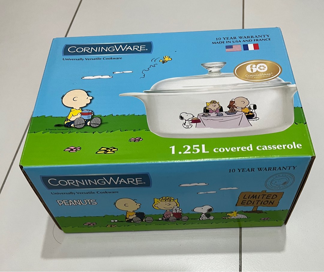 Snoopy Corningware 1.25L covered casserole, Furniture & Home Living ...