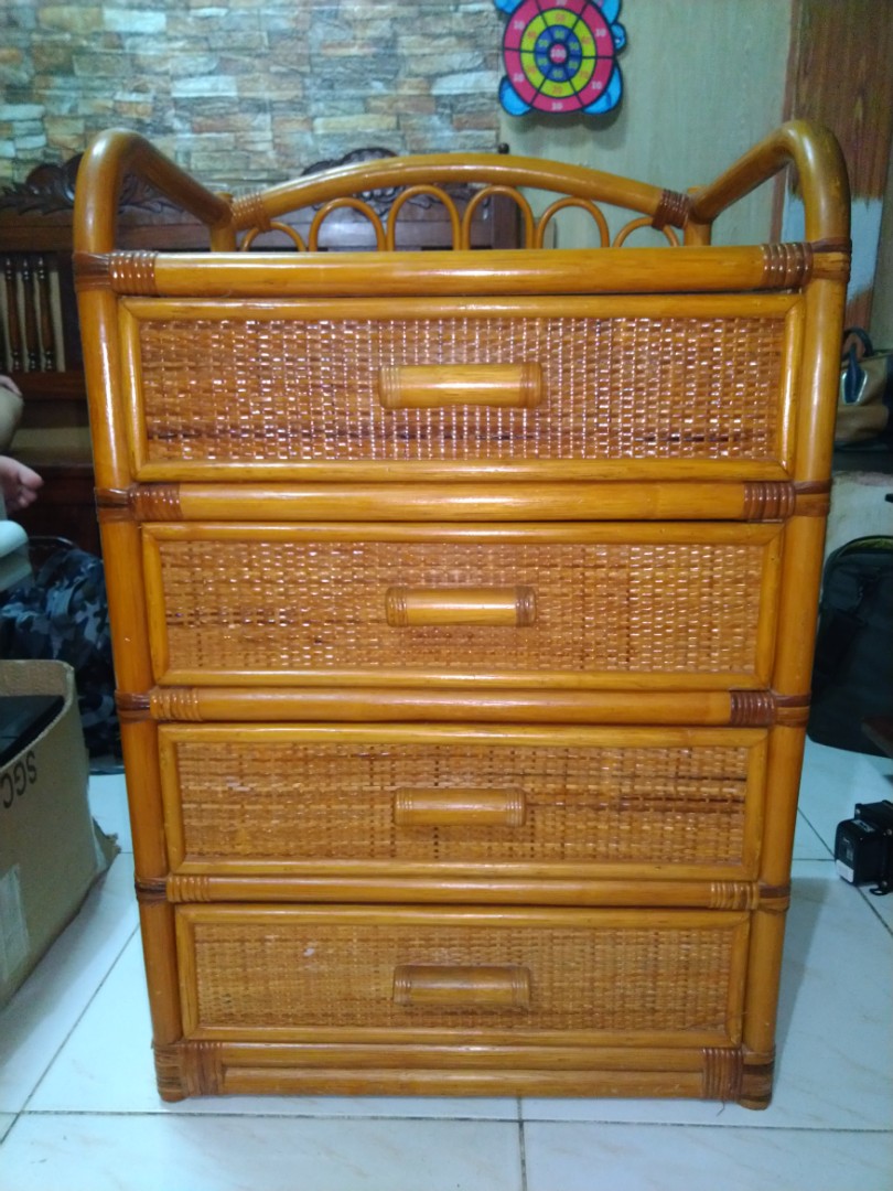 Solid Rattan 4 Drawer Cabinet - From Japan, Furniture & Home Living ...