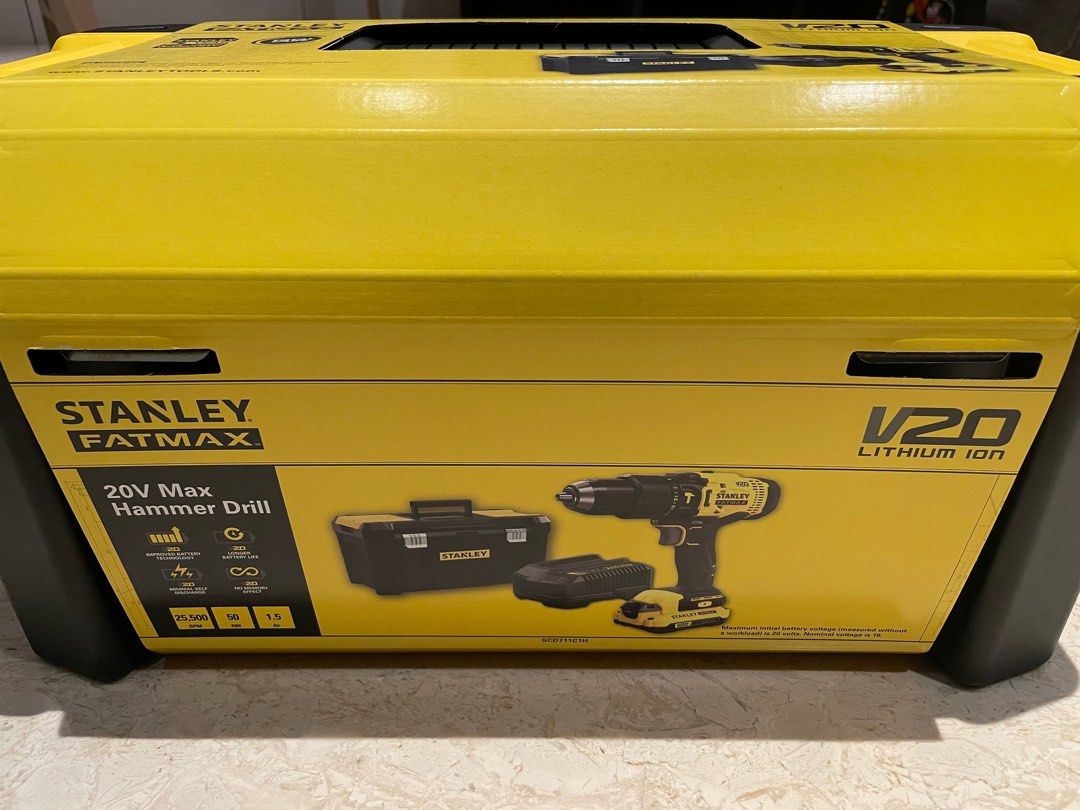 Stanley FatMax 20v Hammer Drill and Toolset, Furniture & Home Living ...