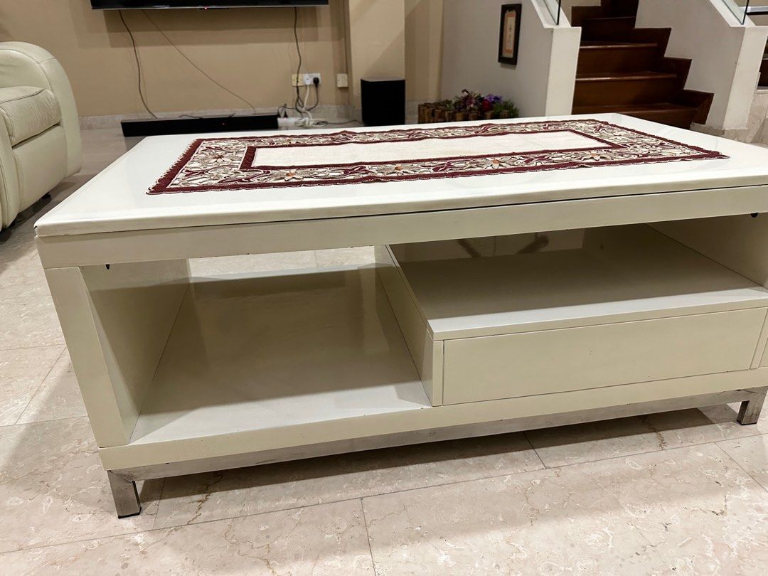 Sturdy center table with solid stone table top, Furniture & Home Living ...