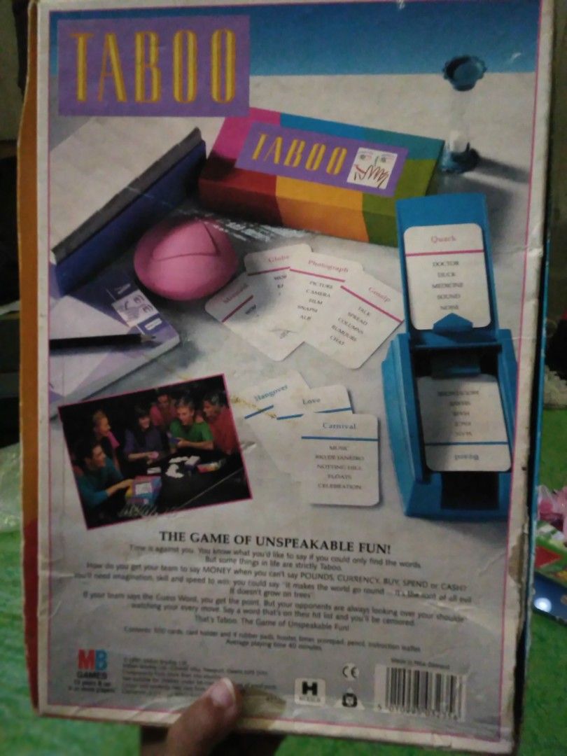 Taboo The Game of Unspeakable Fun, Toys & Collectibles, Permainan Papan ...