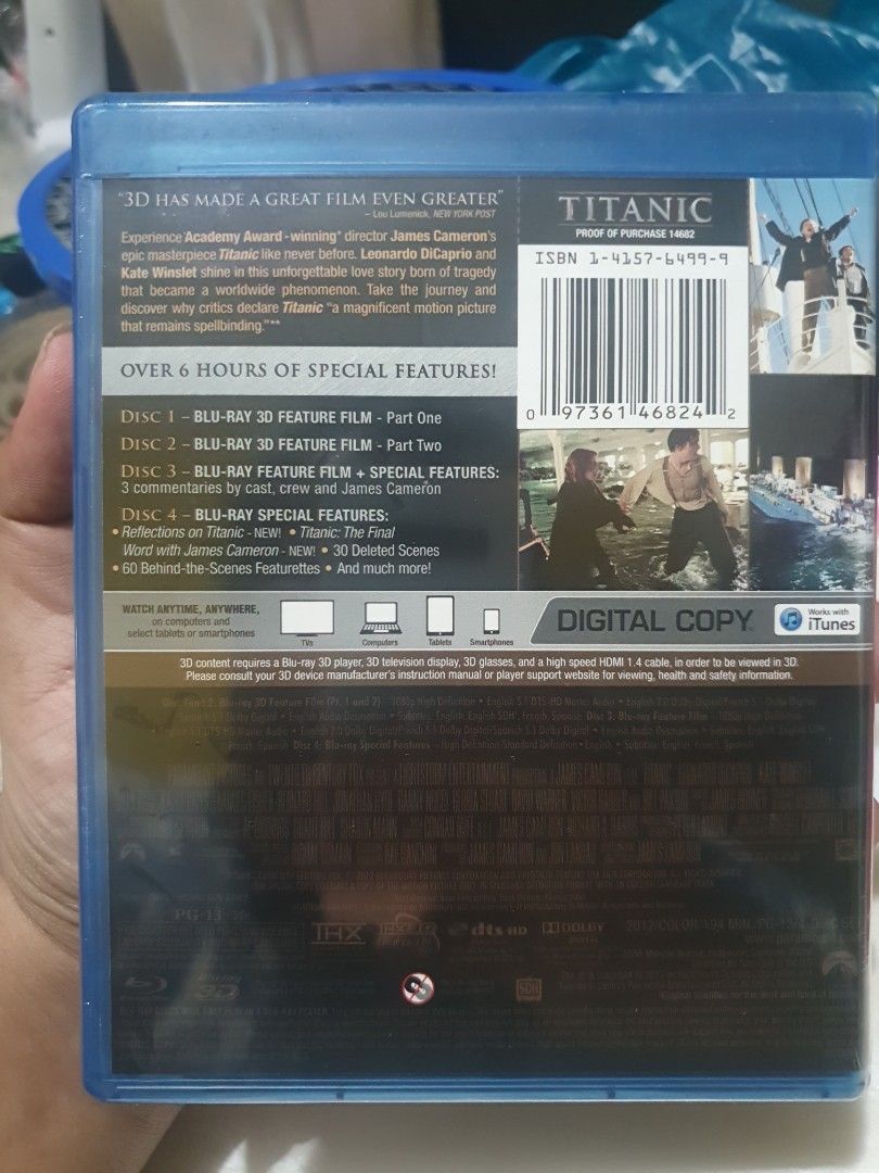 Titanic 3D Limited edition blu ray, Hobbies & Toys, Music & Media, CDs ...