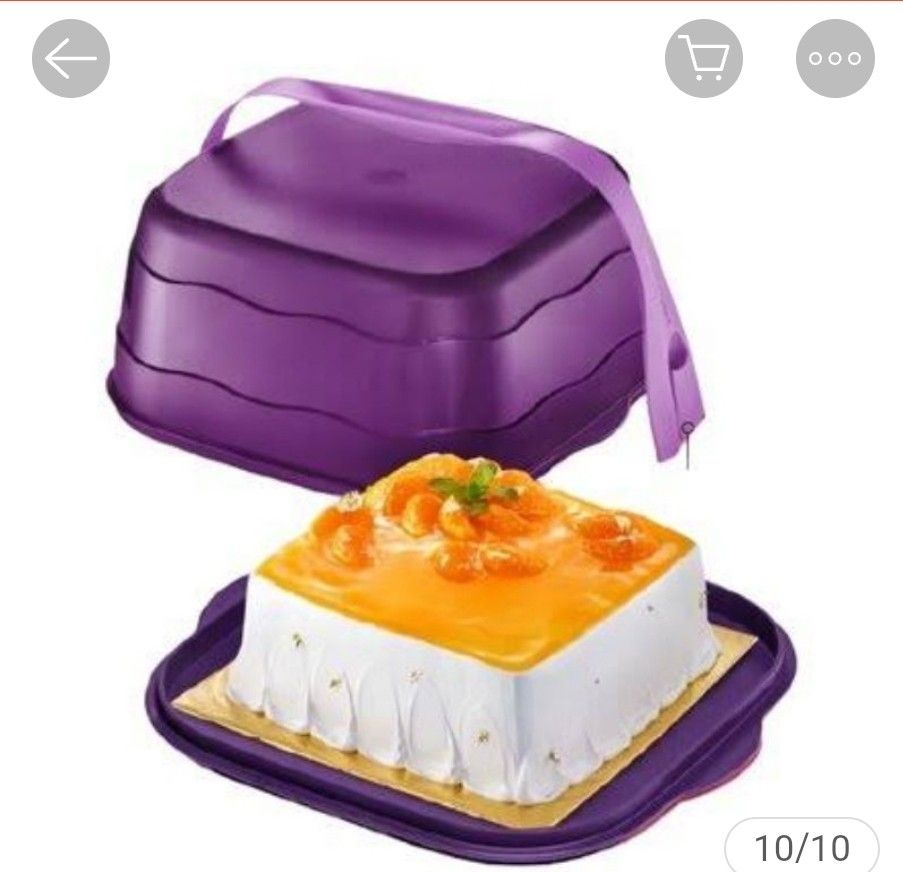 Tupperware Square Cake Taker -6L, Furniture & Home Living, Kitchenware ...