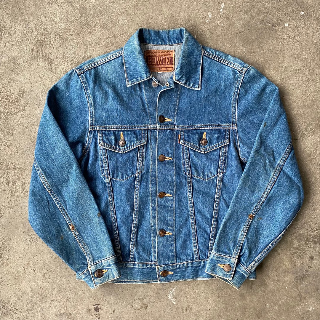 Vintage Edwin Type 3 Orange Tab Denim Jacket Scovill Buttons on Carousell