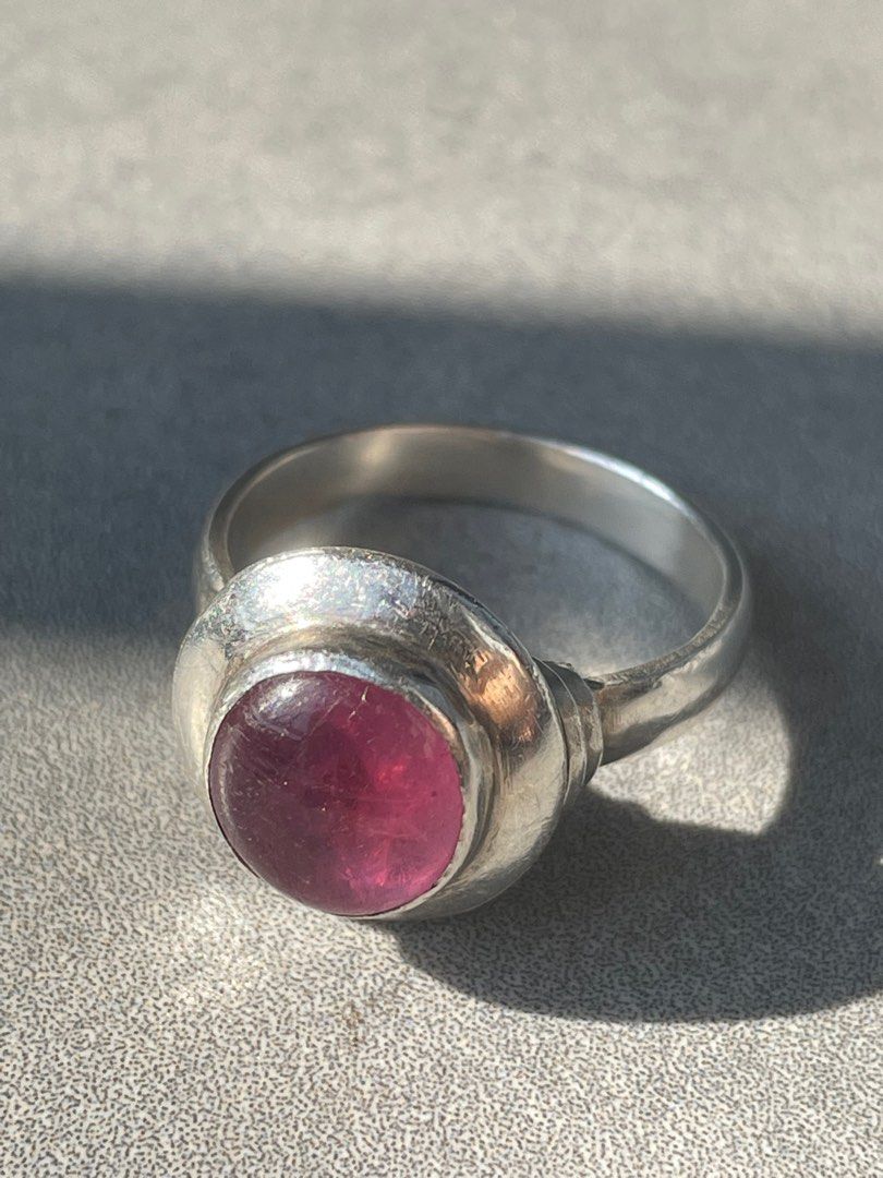 Vintage Natural Ruby Silver Ring, Hobbies & Toys, Collectibles ...