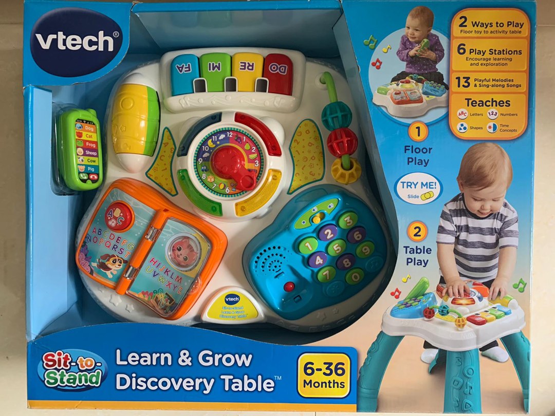 全新vtech learn&grow discovery table 二合一學習桌, 興趣及遊戲, 玩具 & 遊戲類 - Carousell