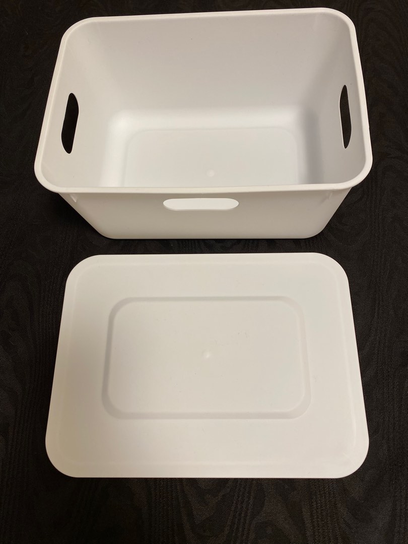 White storage box with cover/ lid, Furniture & Home Living, Home ...