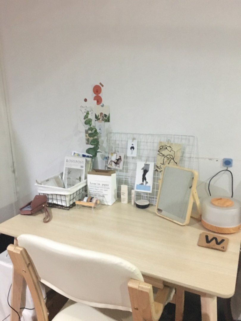 Wooden Study Table / MUJI Inspired Study Table / Aesthetic Study Table ...