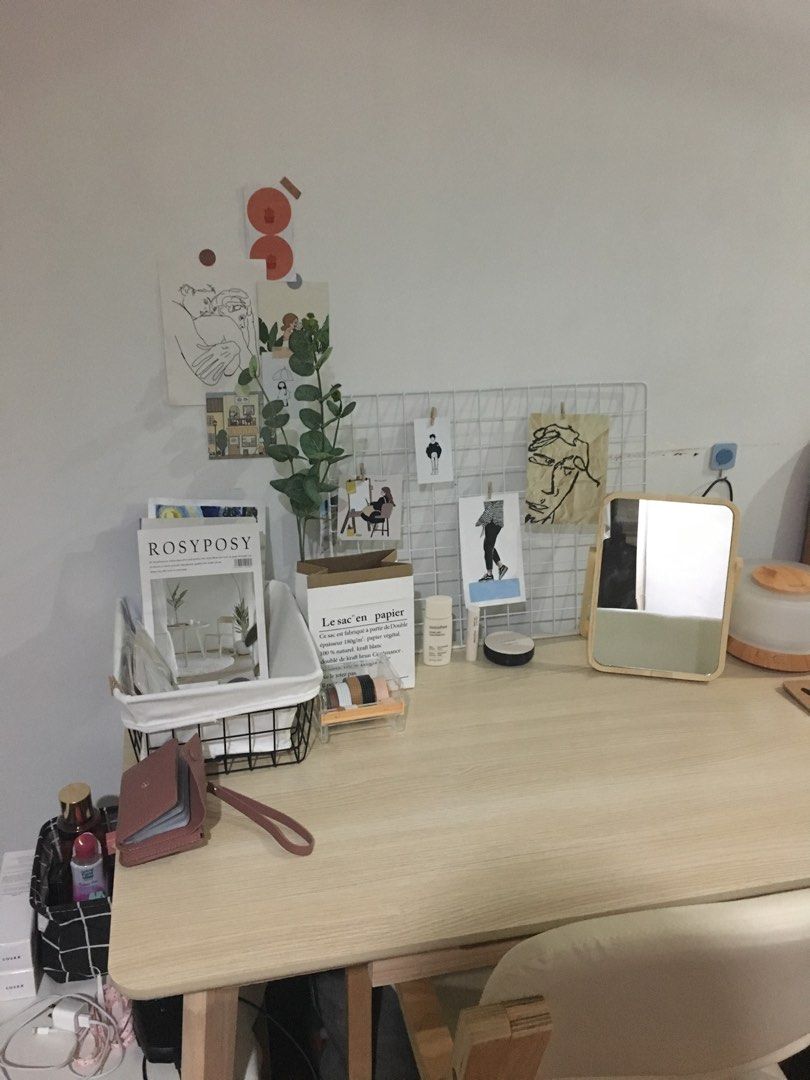 Wooden Study Table / MUJI Inspired Study Table / Aesthetic Study Table ...