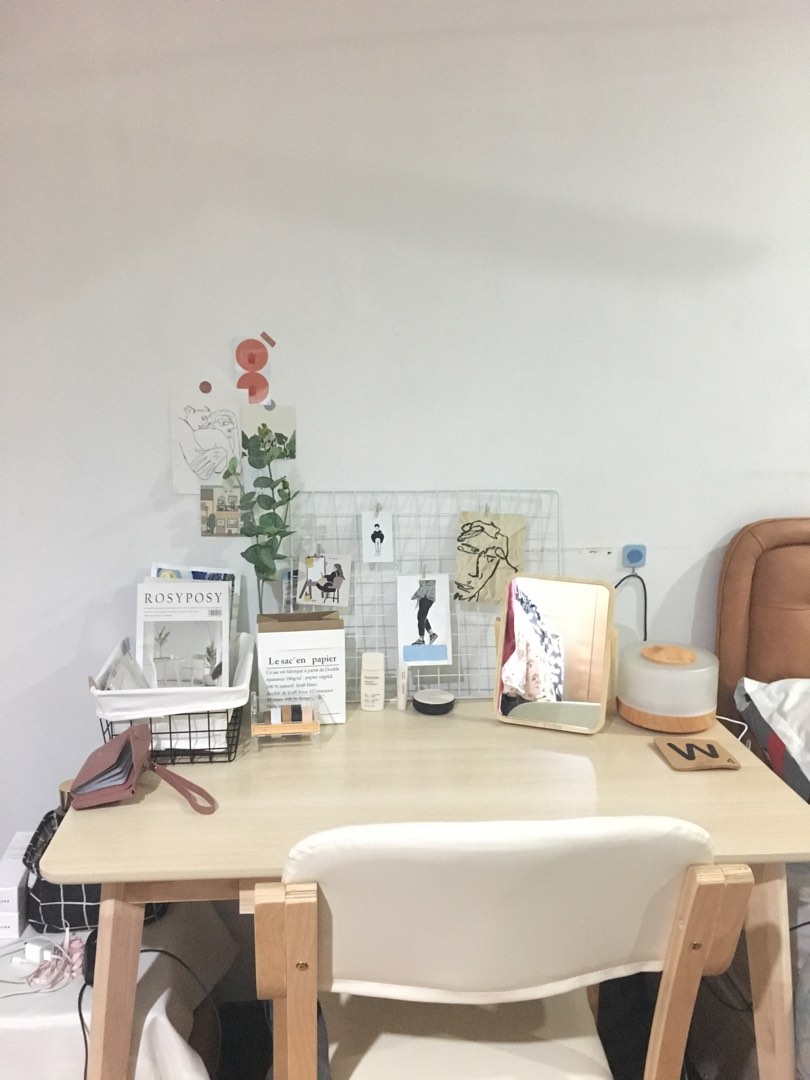 Wooden Study Table / MUJI Inspired Study Table / Aesthetic Study Table ...