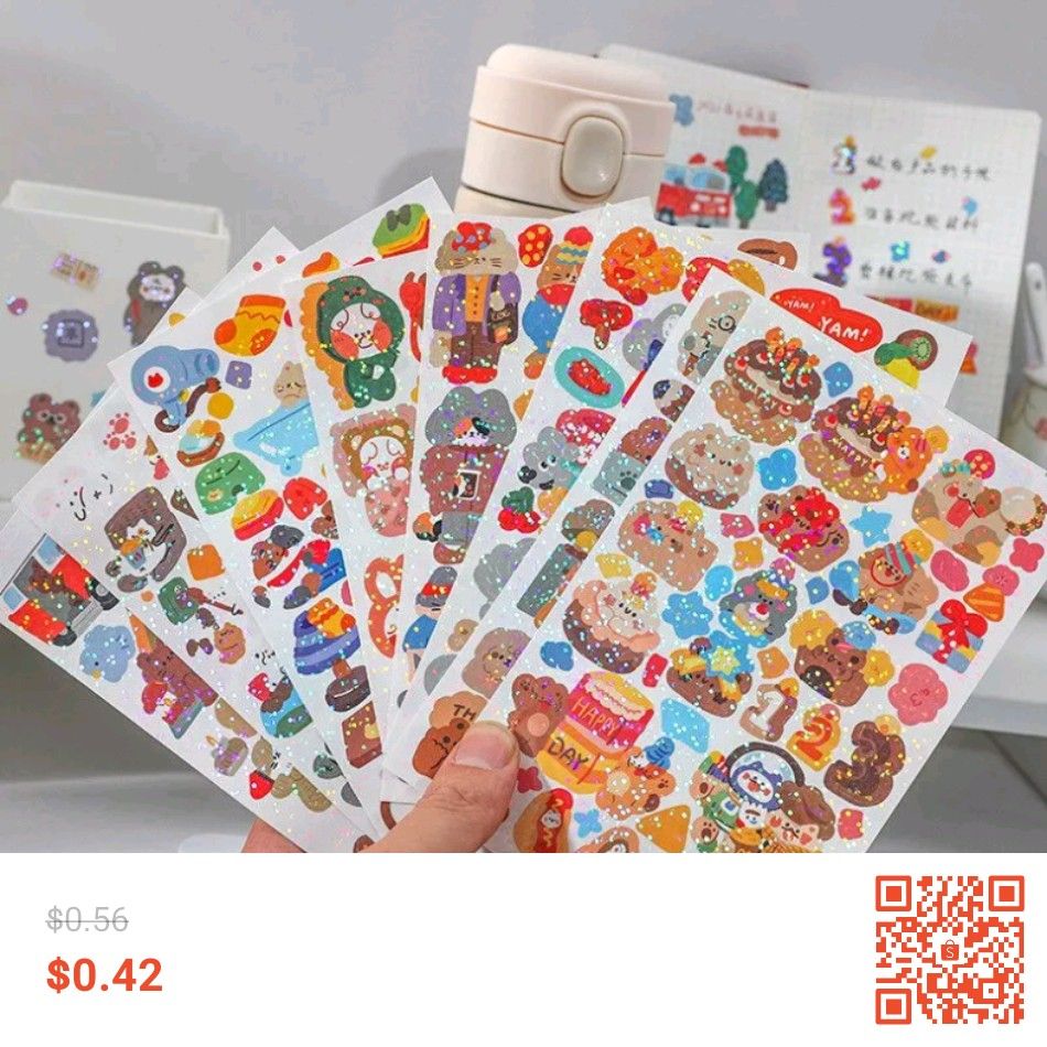 (2) Many stickers flakes sheets crafts planner notebook reward bullet ...
