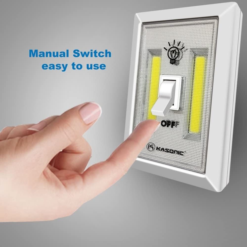 電池供電無線燈開關 300 流明壁櫥夜燈連磁性背面 qqbckp Battery Operated Wireless Light Switch ...