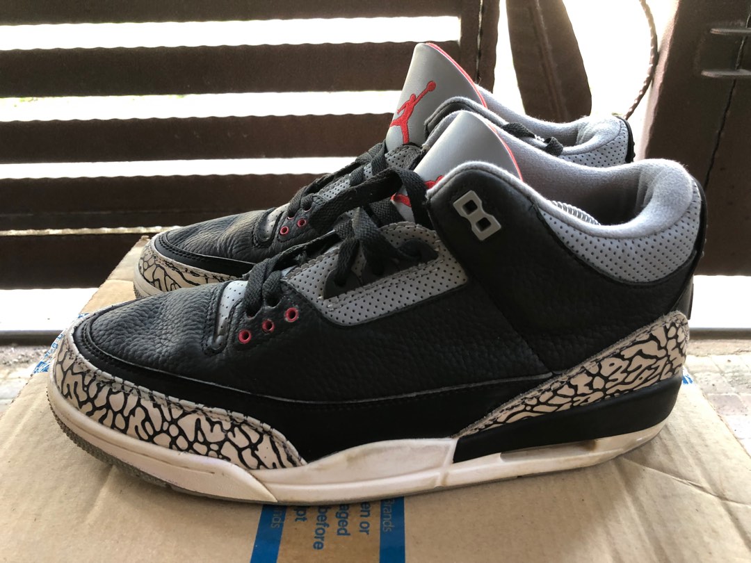 Air Jordan 3 AJ3 Retro Black Cement, Men's Fashion, Footwear, Sneakers ...