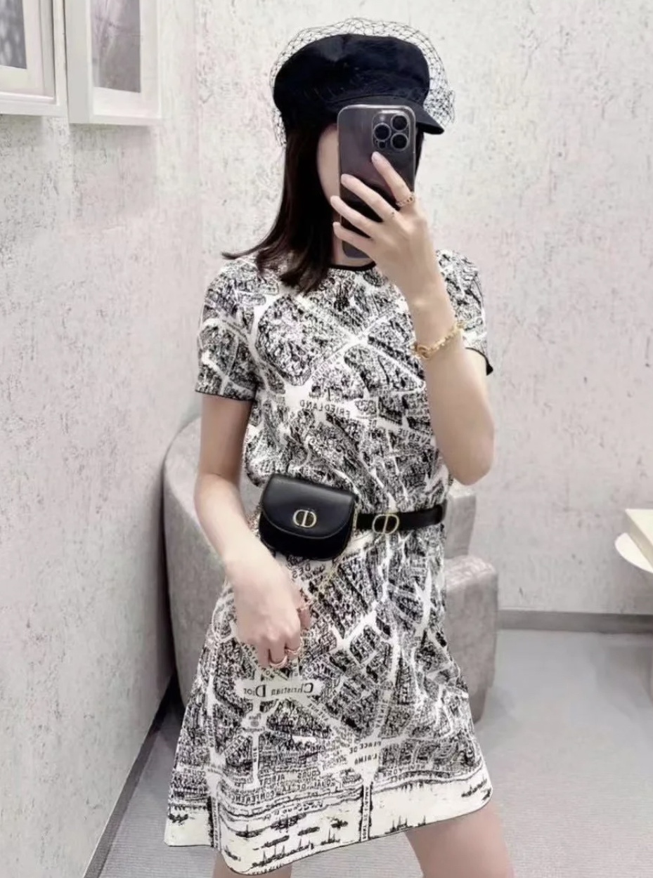 Authentic dior Paris map dress, Women's Fashion, Dresses & Sets ...