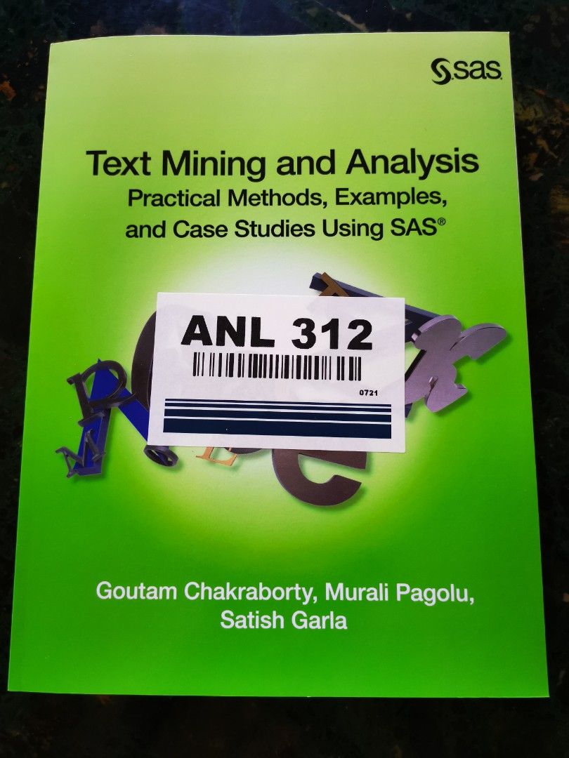 BN Text Mining and Analysis using SAS, Hobbies & Toys, Books & Magazines, Textbooks on Carousell