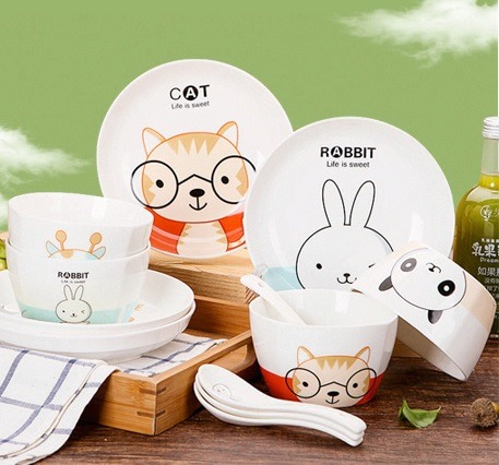Brand New Cute Cartoon 16-piece Tableware set including Giraffe, Rabbit ...