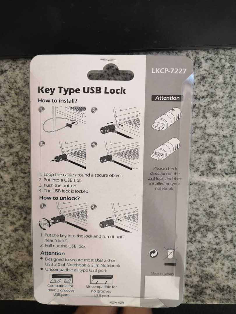 BRAND NEW! Key Type USB Lock for laptop, Computers & Tech, Laptops ...