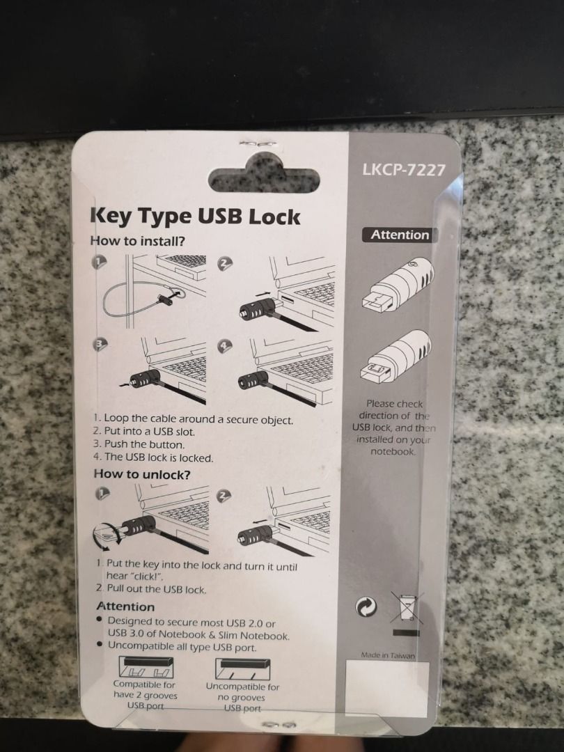 BRAND NEW! Key Type USB Lock for laptop, Computers & Tech, Laptops ...