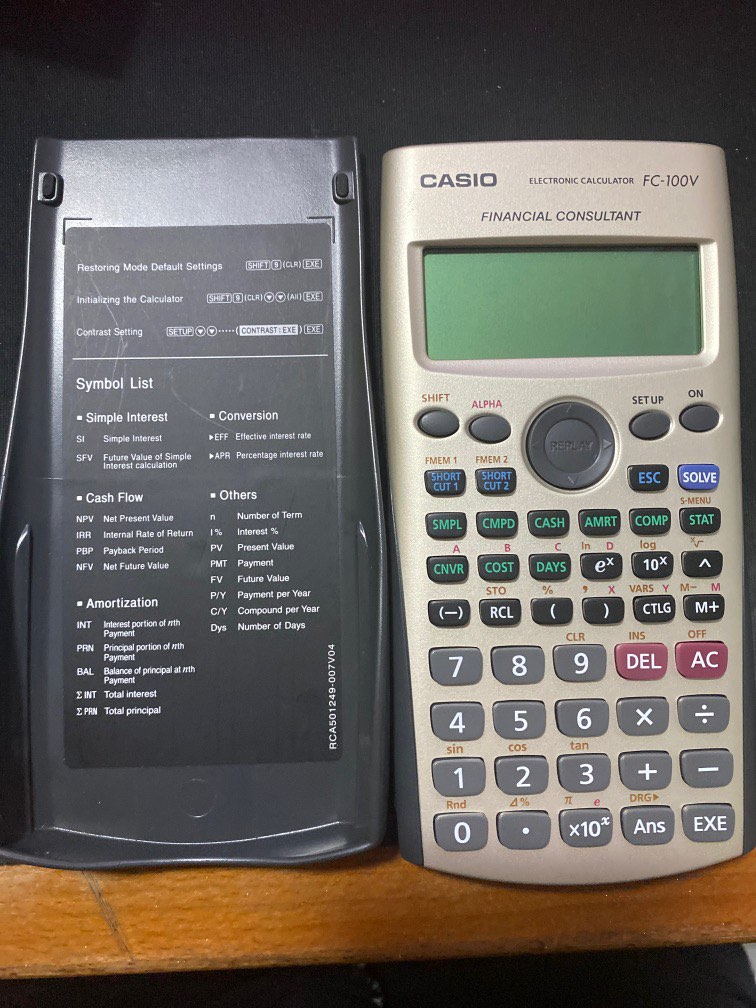 CASIO Financial calculator FC-100V, Hobbies & Toys, Stationery & Craft ...