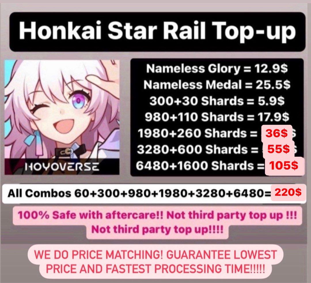 [CHEAPEST/SAFEST] HONKAI STAR RAIL Top up/ Recharge Oneiric Shard ...