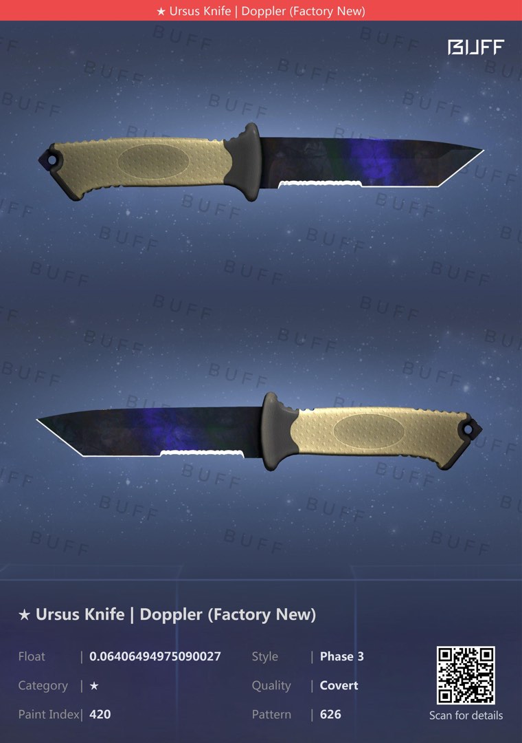 CSGO Ursus Knife Doppler Phase 3 (FN), Video Gaming, Gaming Accessories ...
