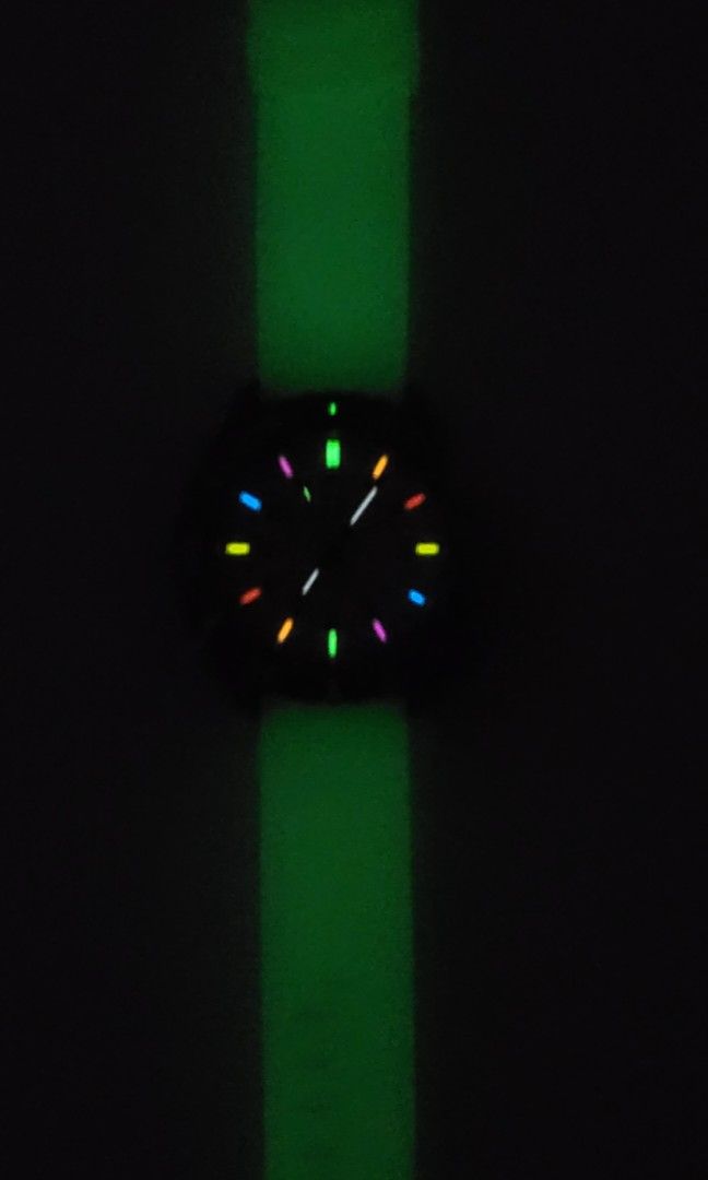 Deep Blue Tritium Watch with green superluminova strap, Luxury, Watches ...