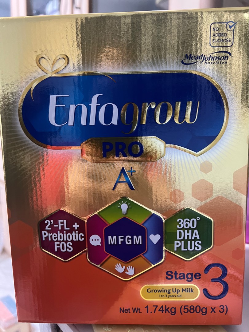 Enfagrow pro stage 3 580g X 3 (EXP AUG 2024), Babies & Kids, Nursing & Feeding, Breastfeeding ...