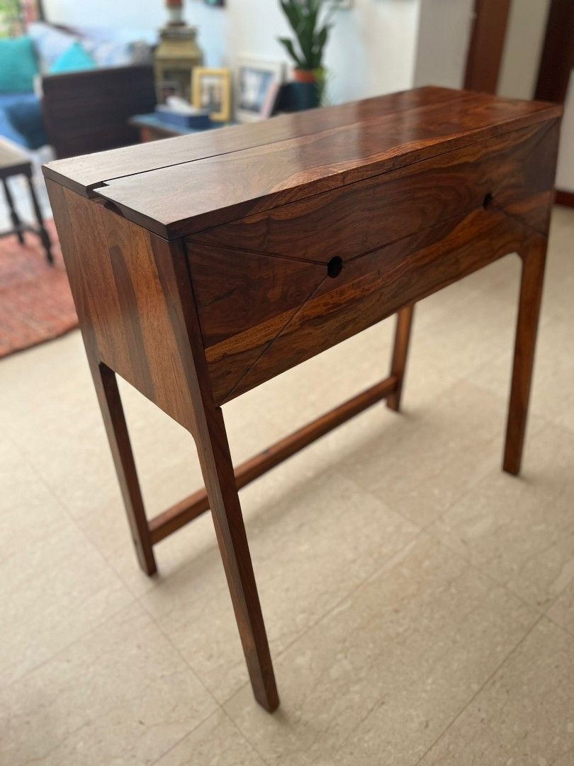 Ethnic Indian solid study desk in solid mango wood, Furniture & Home ...