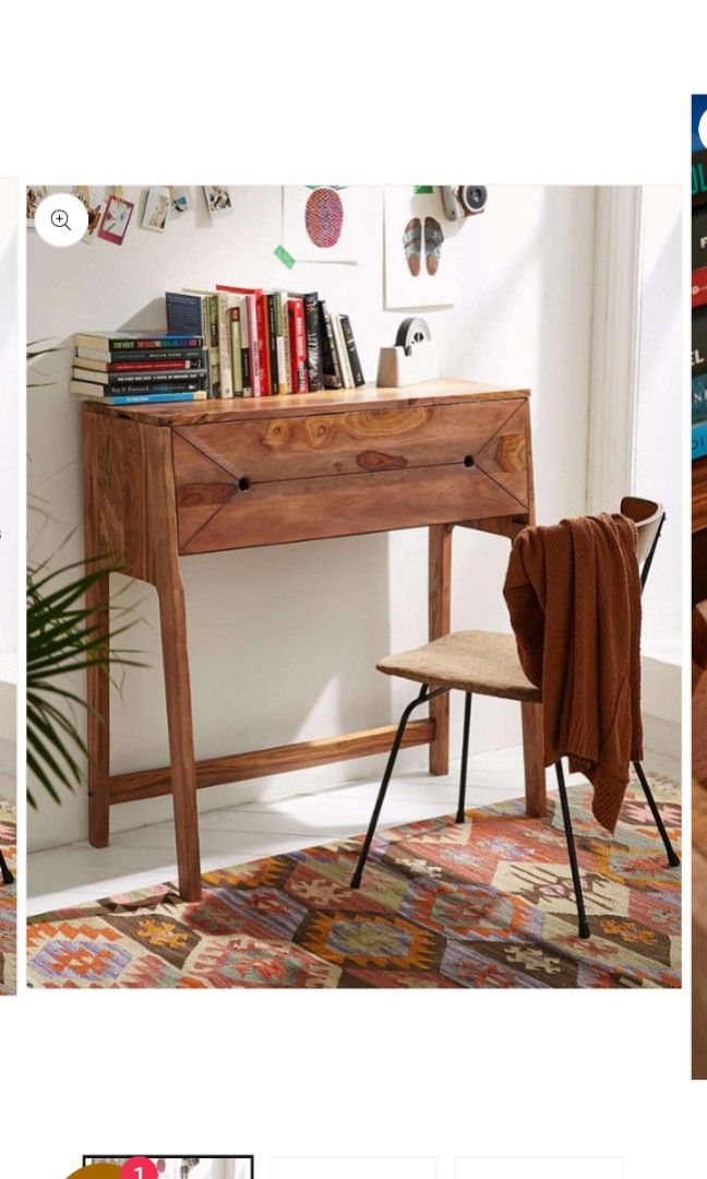 Ethnic Indian solid study desk in solid mango wood, Furniture & Home ...