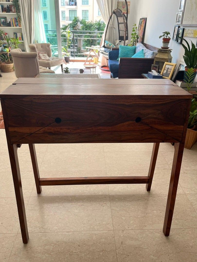 Ethnic Indian solid study desk in solid mango wood, Furniture & Home ...