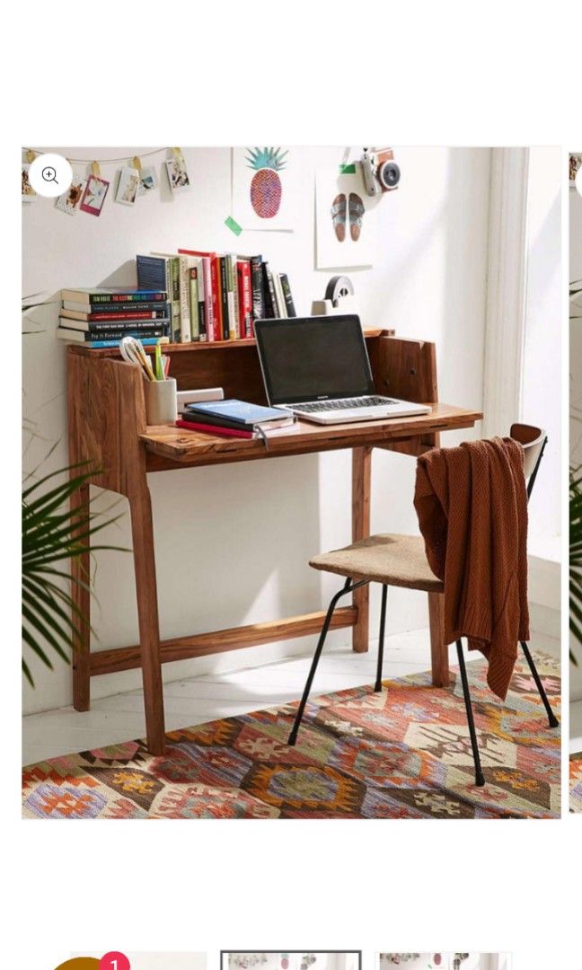 Ethnic Indian solid study desk in solid mango wood, Furniture & Home ...