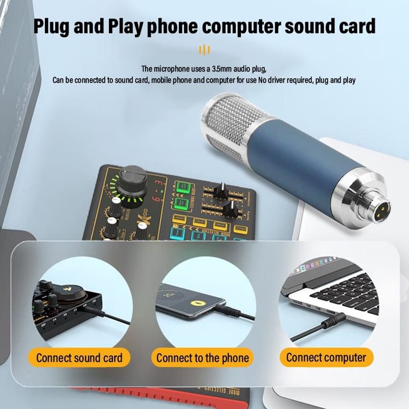 F22 Condensor Microphone + V8 Sound Card Set, Audio, Microphones on ...