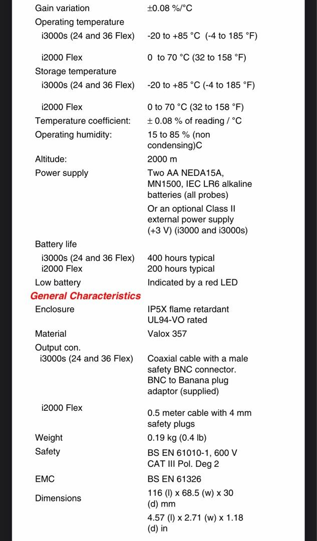 Fluke i2000 Current Probe, AC, Rogowski Coil Adapter, 2kA ac AC Max, 電腦 ...
