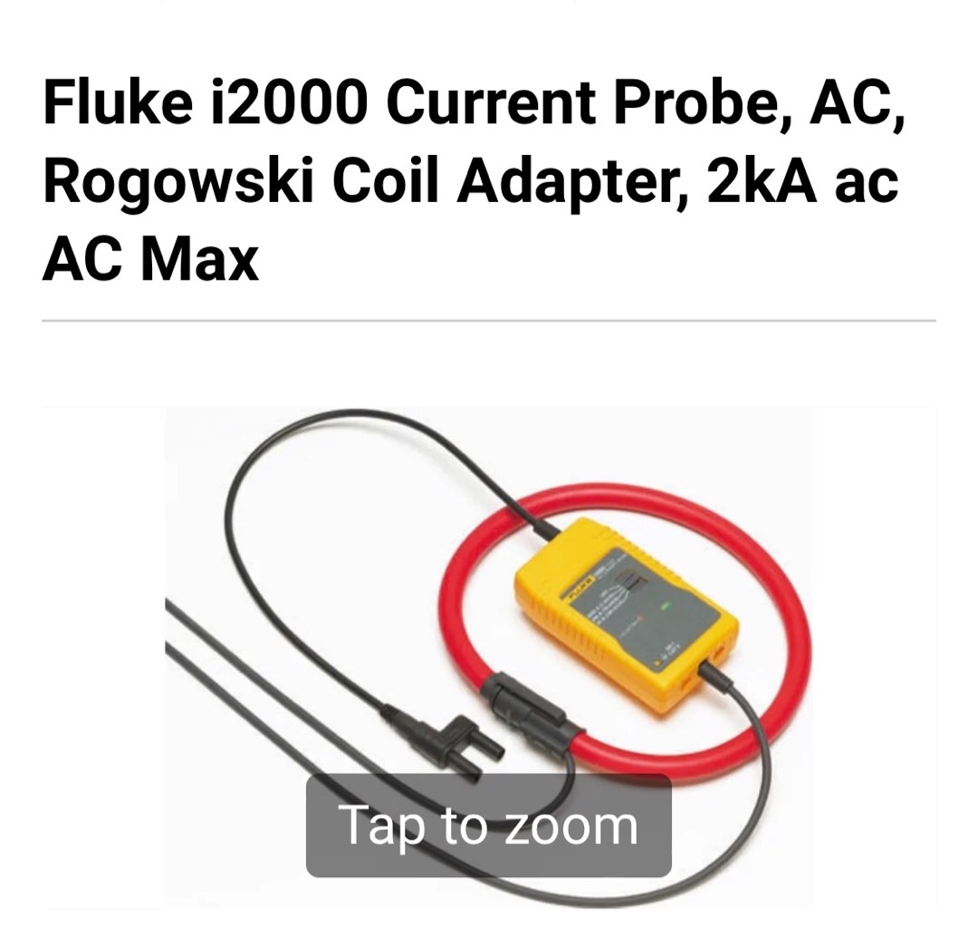 Fluke i2000 Current Probe, AC, Rogowski Coil Adapter, 2kA ac AC Max, 電腦 ...