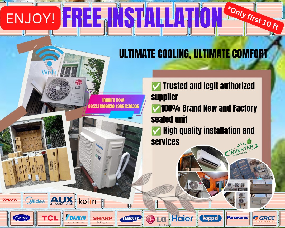 FREE INSTALLATION 100% All Brand New/Factory sealed..split type ...
