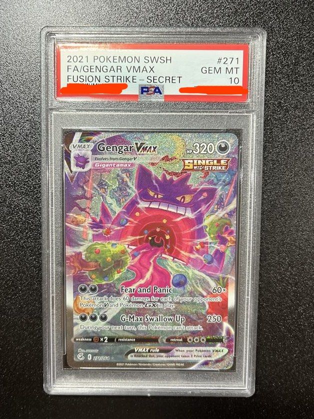 Gengar VMax Alternate Art AA Slab - 2021 Pokemon Sword & Shield Fusion ...
