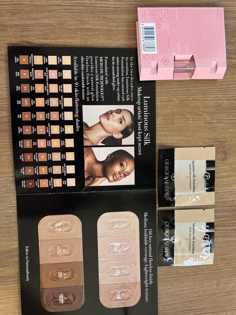 Giorgio Armani Foundation Sample Booklet & Samples, FOC Spray, Beauty ...