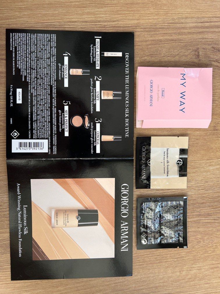 Giorgio Armani Foundation Sample Booklet & Samples, FOC Spray, Beauty ...