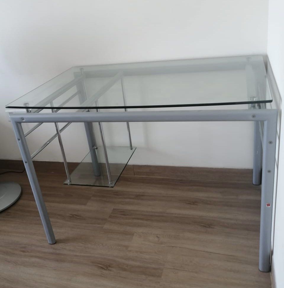 Glass study table, Furniture & Home Living, Furniture, Tables & Sets on ...