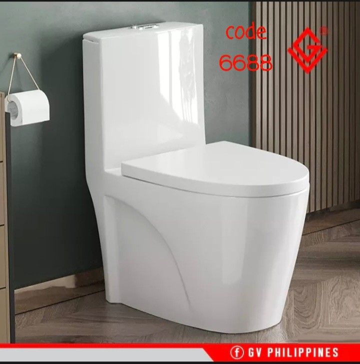 GV Toilet 6688 One Piece Water Closet Toile, Furniture & Home Living ...