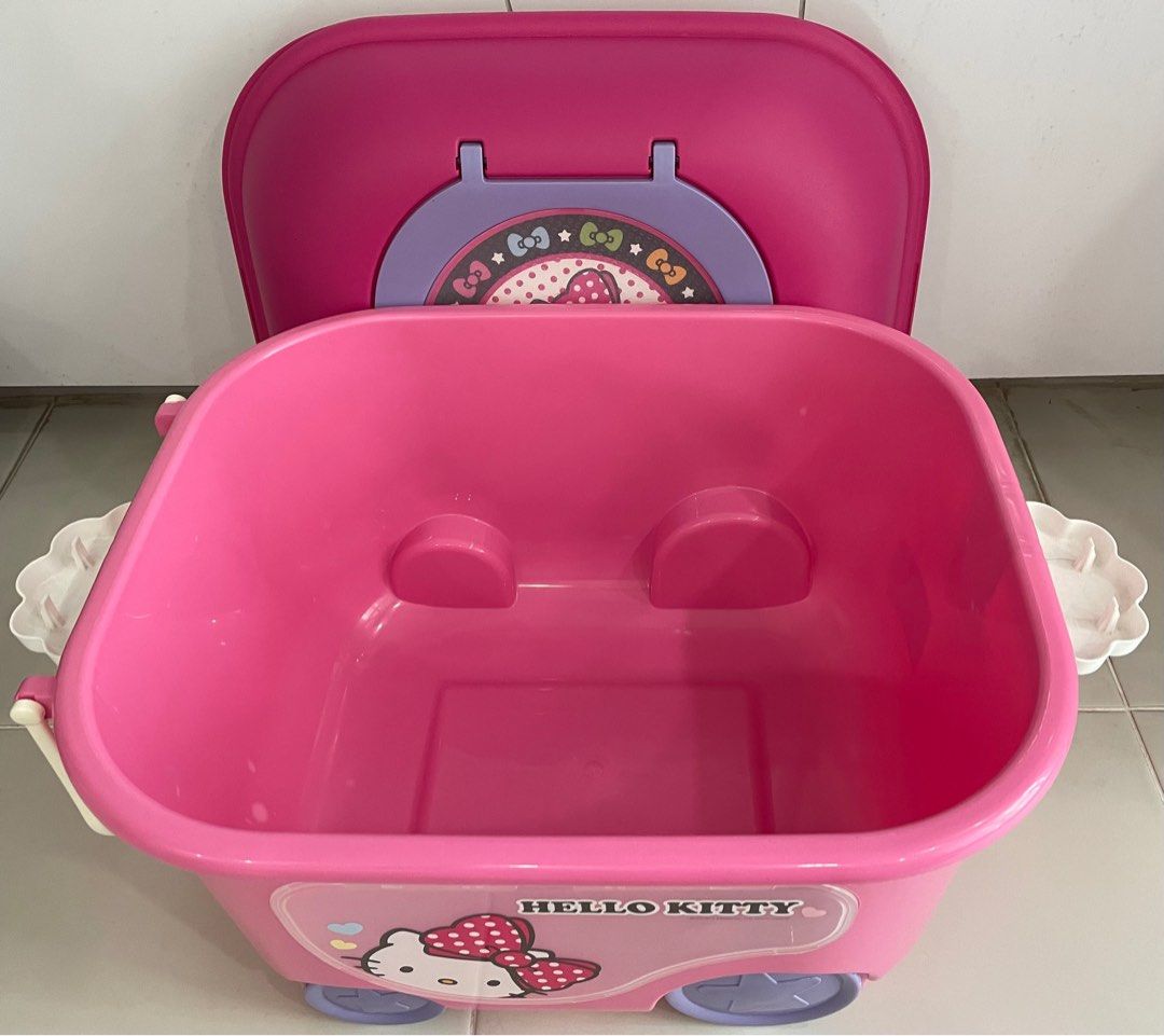 Hello Kitty storage box with wheels, Furniture & Home Living, Home ...