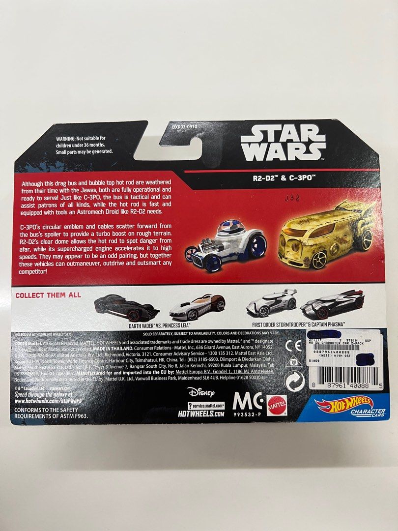 Hotwheels Star Wars Character Cars R2-D2 and C-3PO, Hobbies & Toys ...